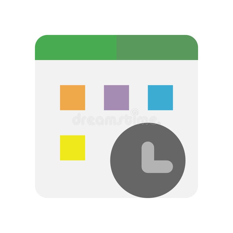 Schedule Board Flat Icons. for a Clean Interface Aesthetic Stock Vector ...