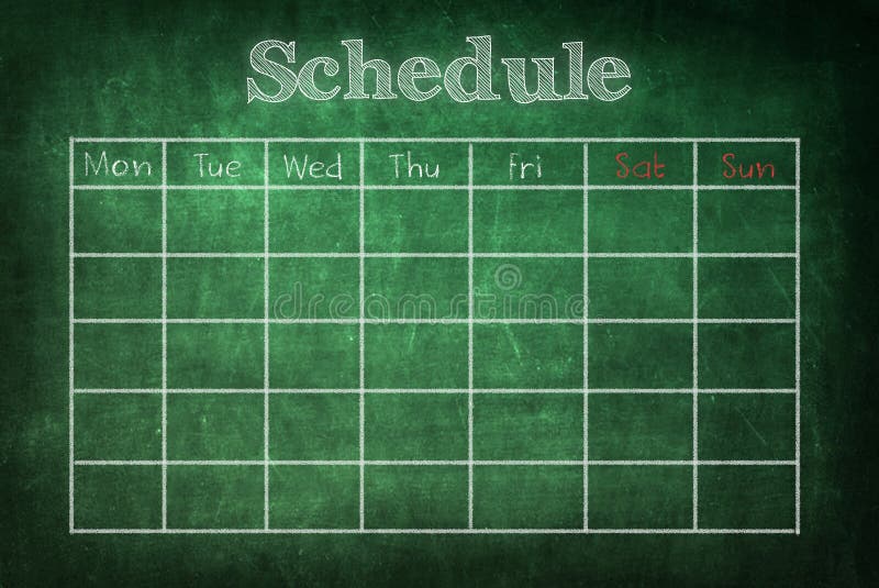 Schedule on chalkboard stock image. Image of lesson, business - 66272983