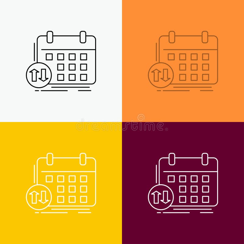 Schedule, Classes, Timetable, Appointment, Event Icon Over Various ...