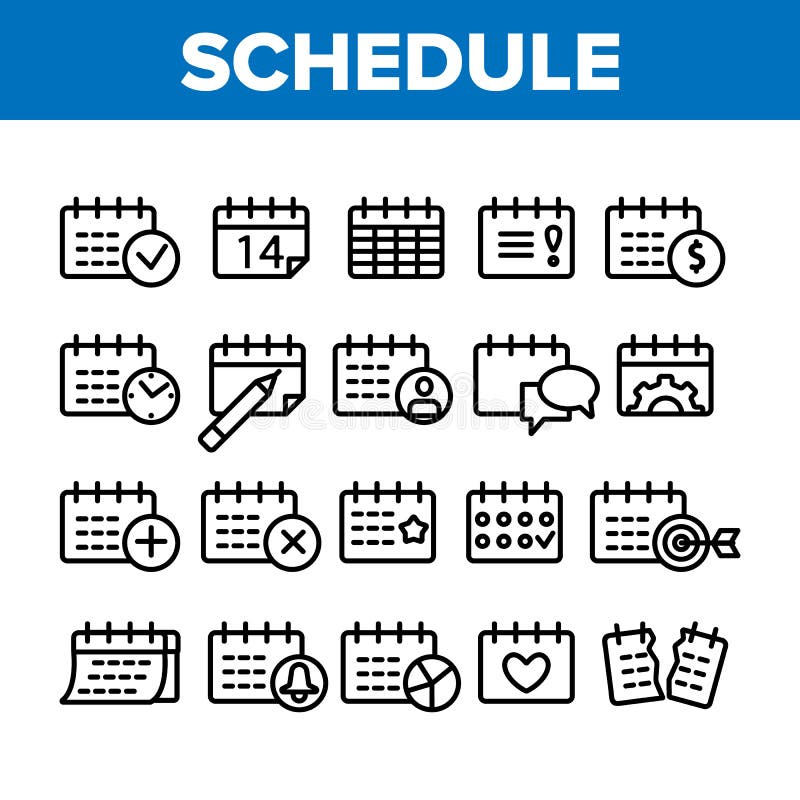 Schedule Pictograms Stock Illustrations – 925 Schedule Pictograms Stock ...