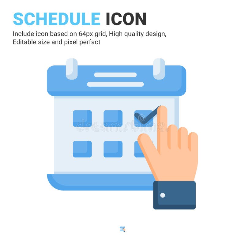 Schedule Complete Finish Single Icon Vector with Flat Style Isolated on ...