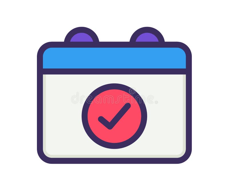 Schedule Complete Finish Single Isolated Icon with Filled Line Style ...