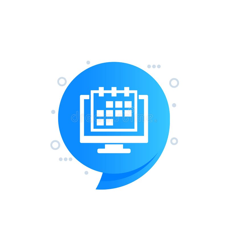 Schedule in computer icon stock vector. Illustration of software ...
