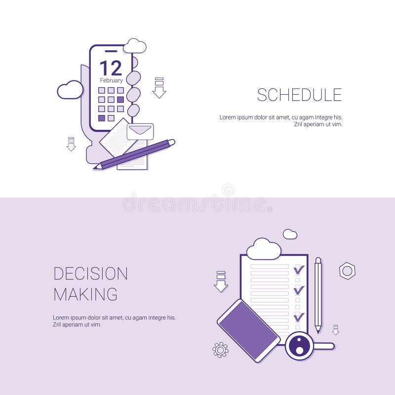 Schedule and Decision Making Concept Template Web Banner with Copy ...