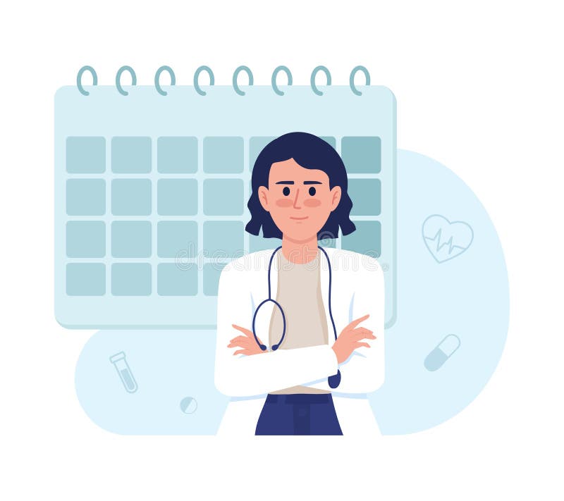 Schedule Doctor Appointment 2D Vector Isolated Illustration Stock ... Schedule Doctor Appointment 2D Vector Isolated Illustration Stock ...
