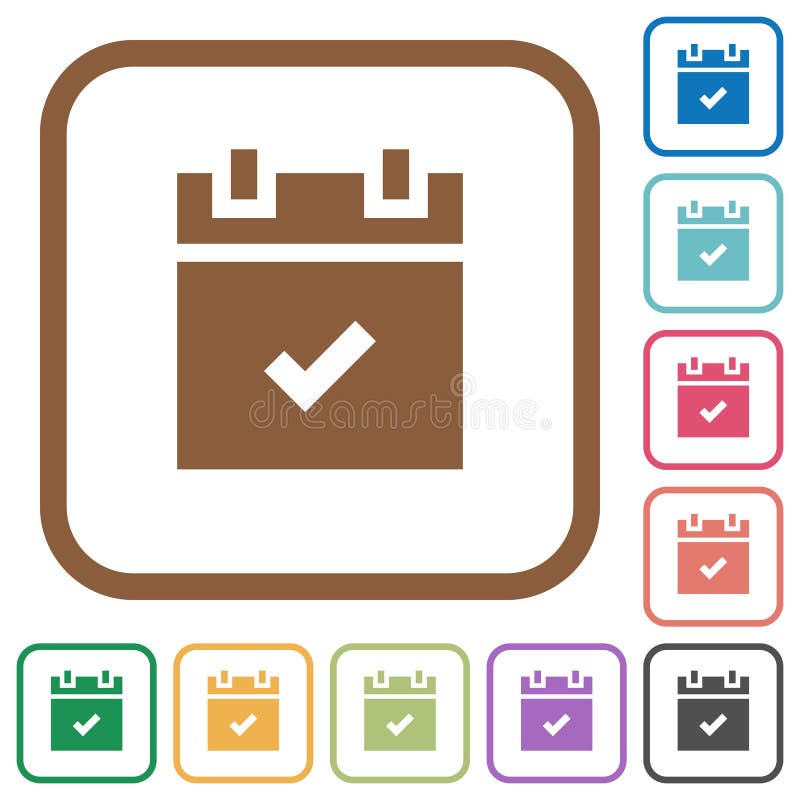 Schedule done simple icons stock vector. Illustration of design - 194523156