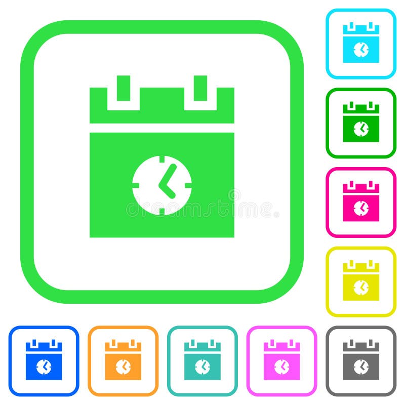Schedule Event Time Vivid Colored Flat Icons Stock Vector ...