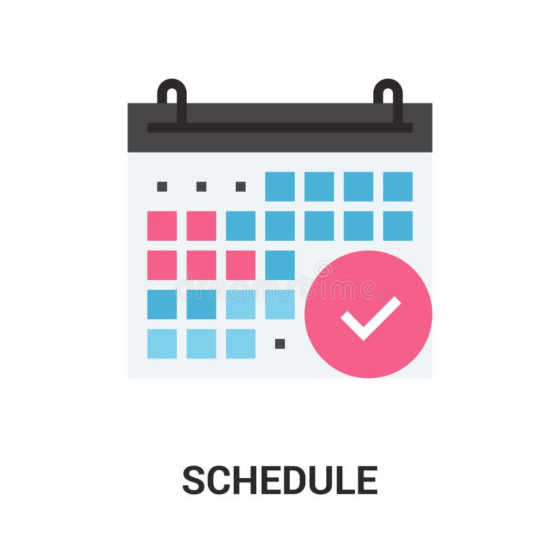 Schedule Flat Icon Design Concept Stock Illustration - Illustration of ...
