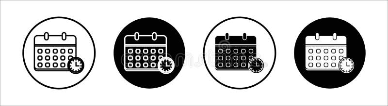 Schedule Flat Line Icon Set. Schedule Thin Line Illustration Vector ...