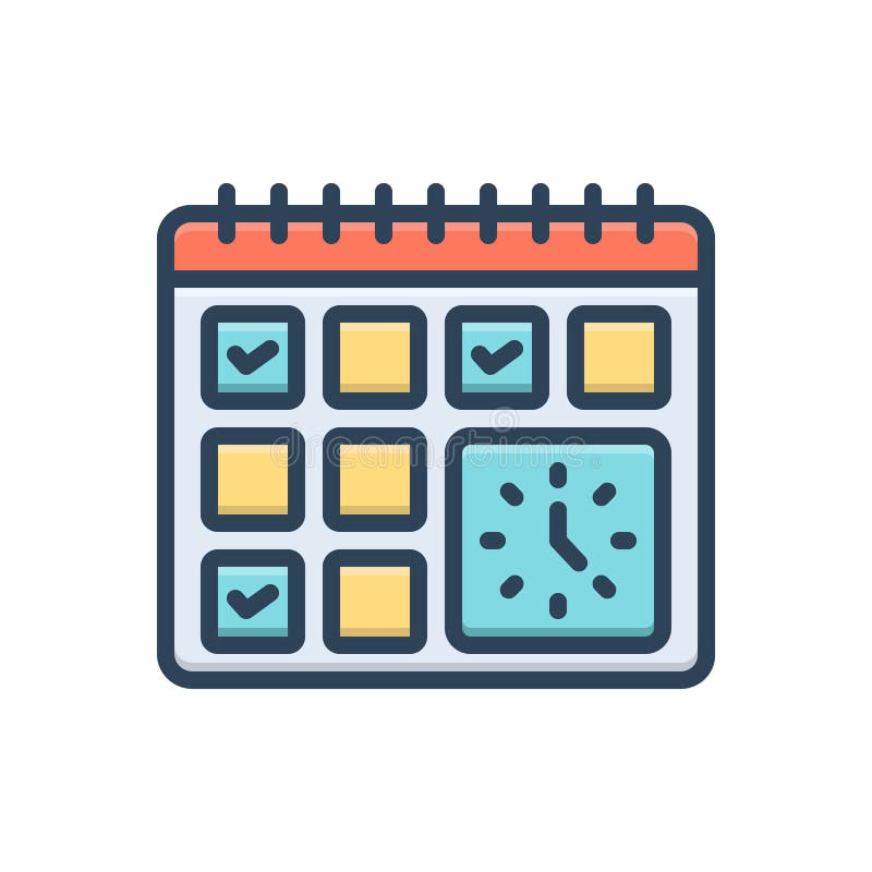 Color Illustration Icon for Schedule, Agenda and Date Stock ...