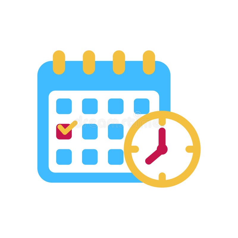 Schedule Icon in Flat Style Isolated on White Background Stock Vector ...