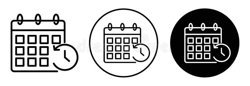 Schedule Icon Outline Flat Icon Stock Illustration - Illustration of ...