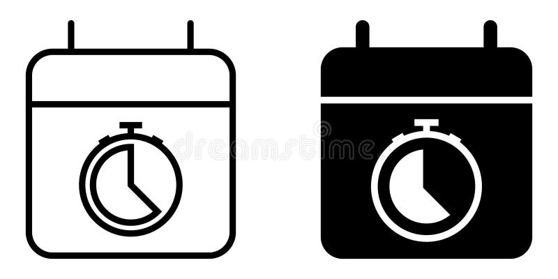 Schedule Icon Sheet, Simple Trendy Flat Style Line and Solid Isolated ...