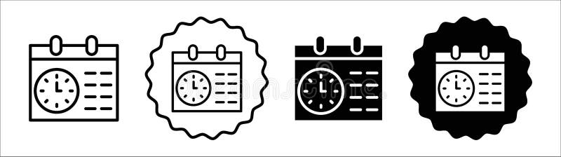 Schedule Icon Symbol Set Collection. Schedule Simple Vector Sign Bundle ...