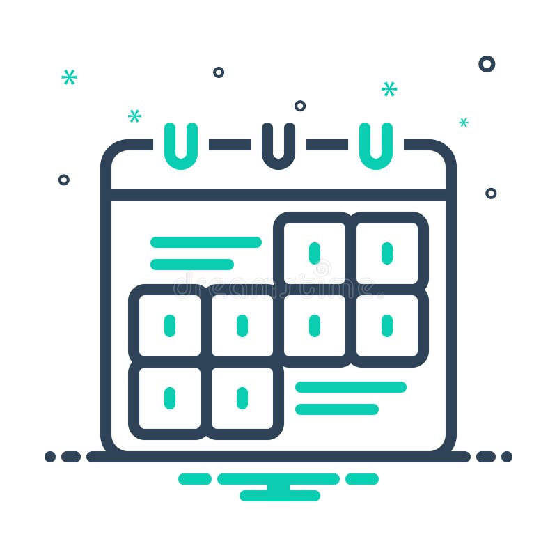 Mix Icon for Schedule, Time and Week Stock Vector - Illustration of ...