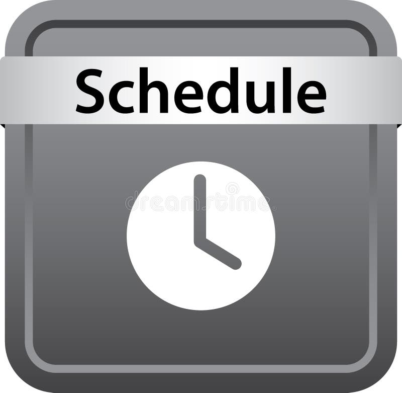 Schedule icon web button stock illustration. Illustration of clock ...