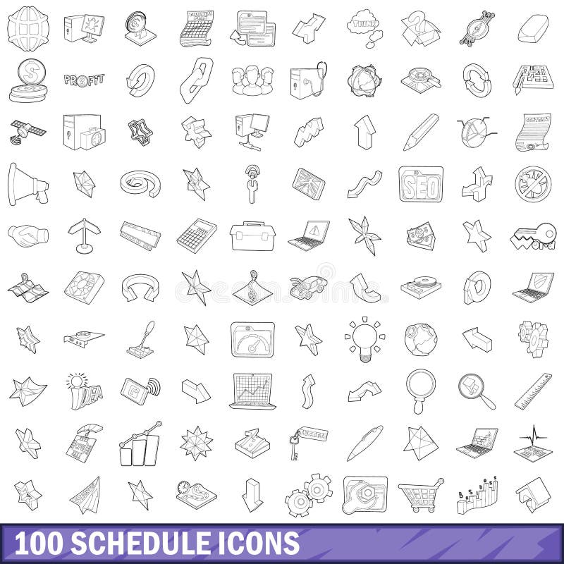 Schedule Icons Set Vector Illustration. Contains Such Icon As Event ...