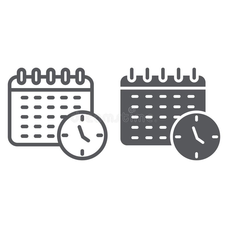 Set of Time and Calendar Icons in Cute Doodle Style Stock Vector ...