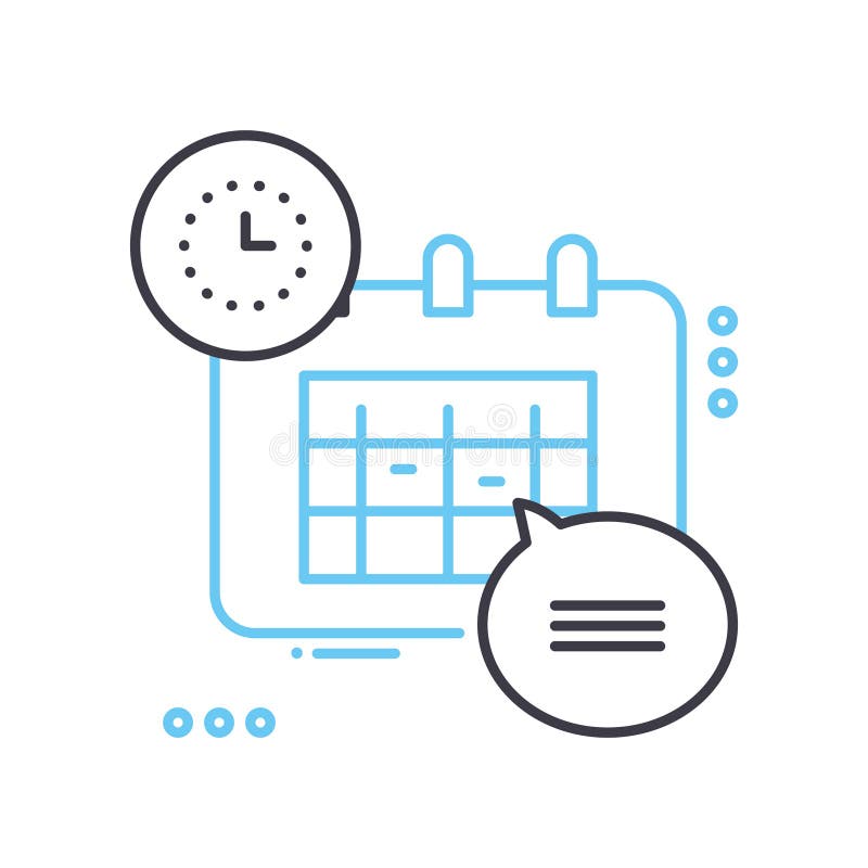 Schedule Line Icon, Outline Symbol, Vector Illustration, Concept Sign ...