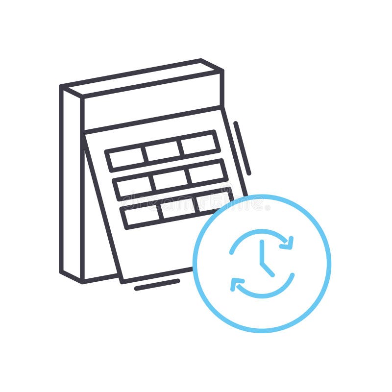 Schedule Line Icon, Outline Symbol, Vector Illustration, Concept Sign ...