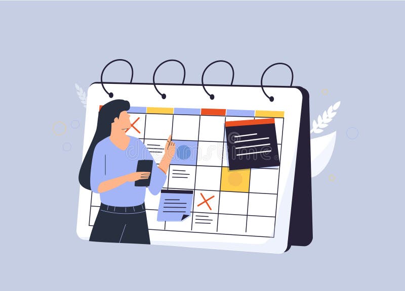 Schedule Management, Business and Organization Concept Set. Collection ...