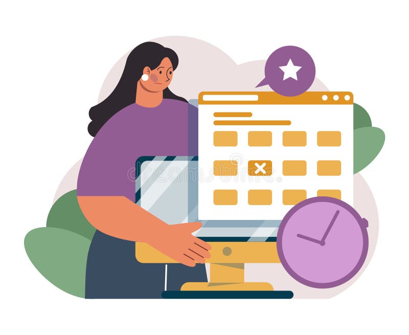 Schedule Management. Character Planning or Checking Task, Appointment ...