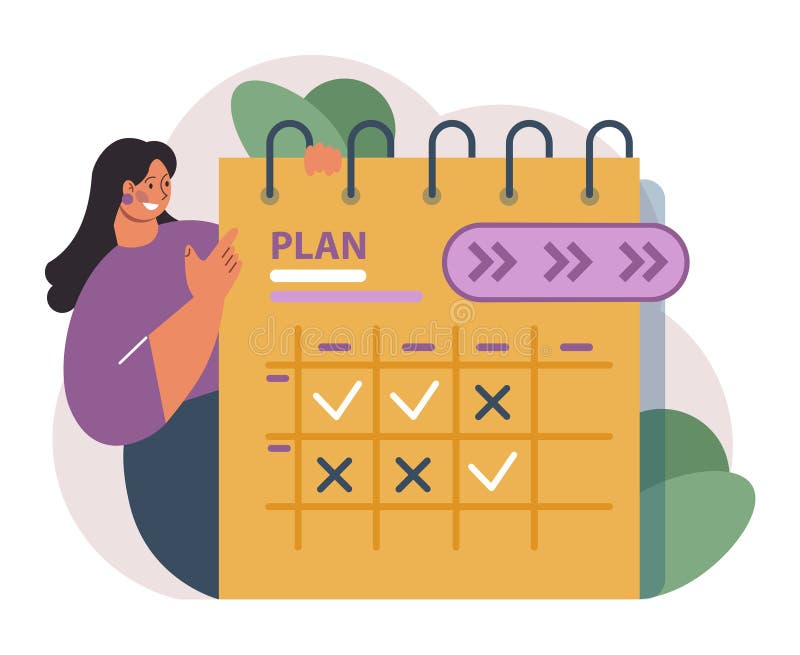 Schedule Management. Character Planning or Checking Task, Appointment ...