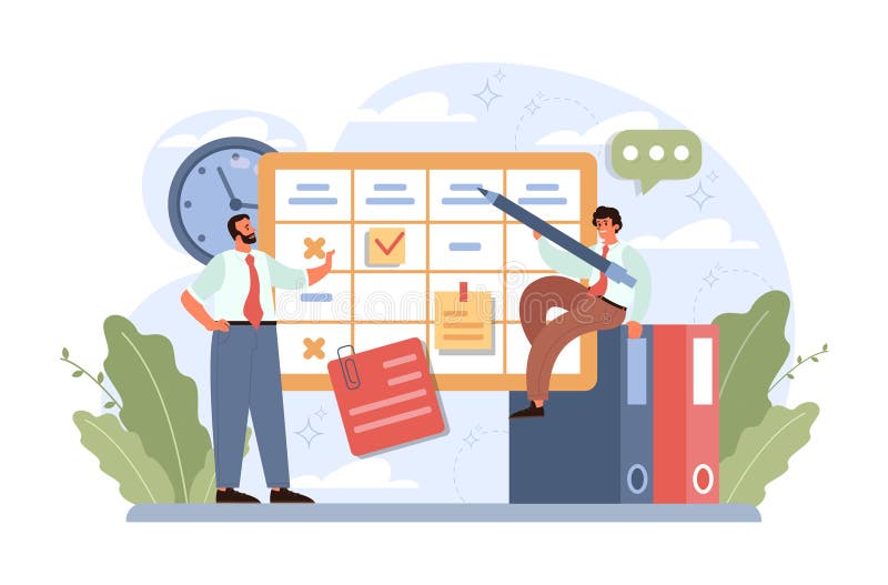 Schedule Management. Character Planning or Checking Task, Appointment ...