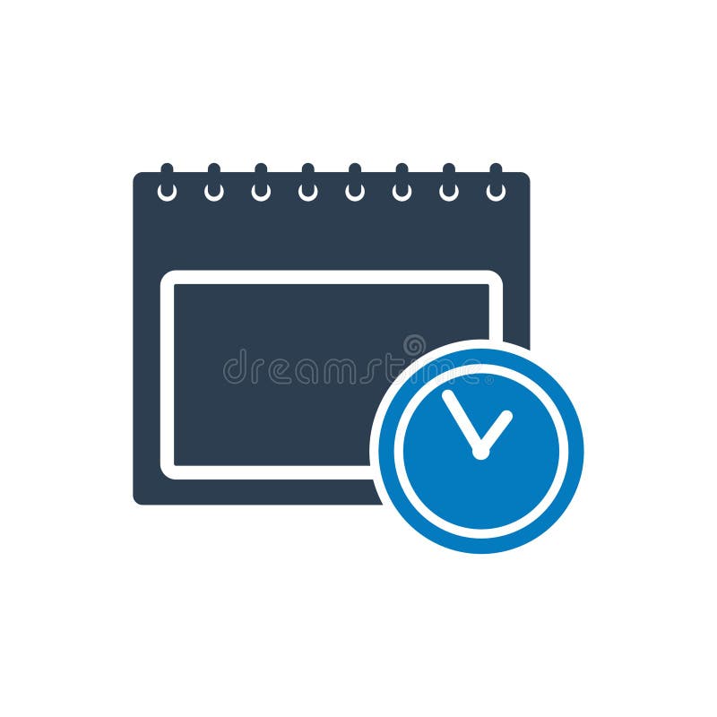 Schedule Management Icon. with Calendar and Clock Symbols. Editable ...