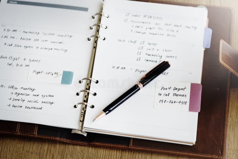 Schedule Memo Diary To Do List Concept Stock Image - Image of mission ...
