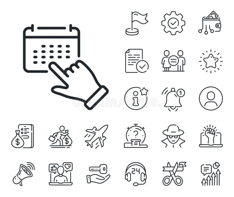 Event Click Line Icon. Schedule Planner Sign. Salaryman, Gender ... Event Click Line Icon. Schedule Planner Sign. Salaryman, Gender ...