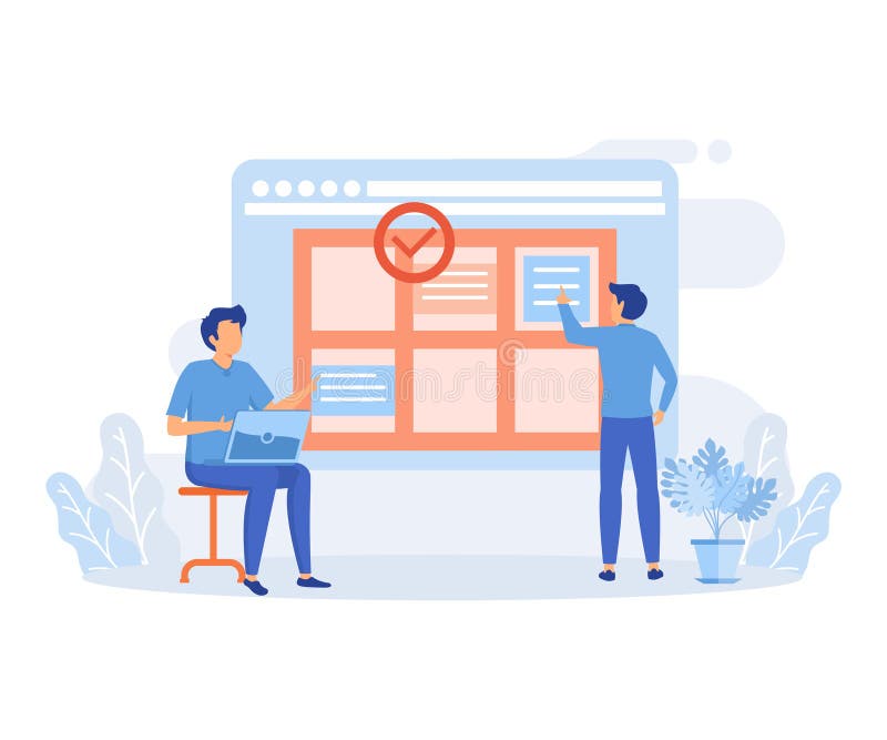 Schedule Planning Illustration. Characters Planning Work Tasks, Filling ...