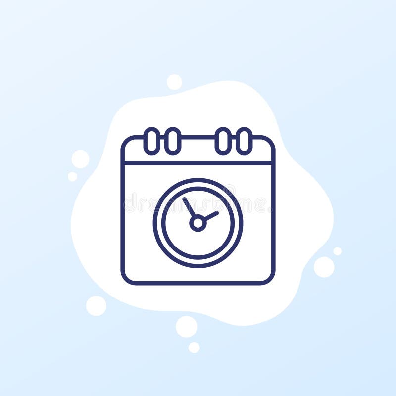 Schedule and Planning Line Icon on White Stock Vector - Illustration of ...
