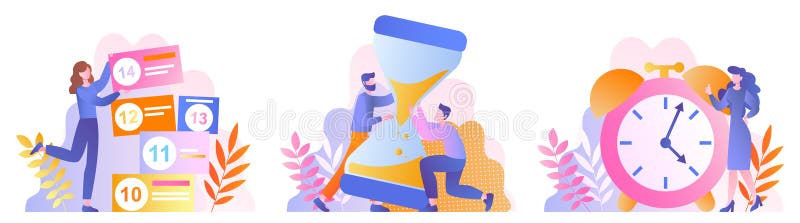 Schedule planning set stock vector. Illustration of task - 277930459