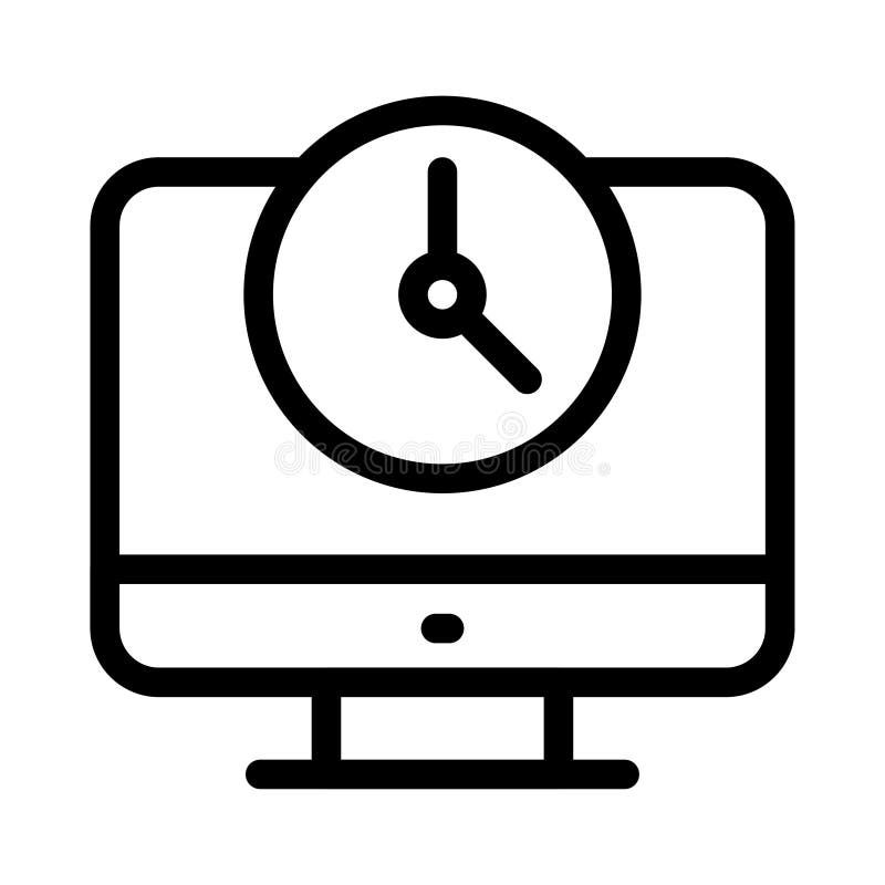 Schedule Screen Vector Thin Line Icon Stock Illustration - Illustration ...