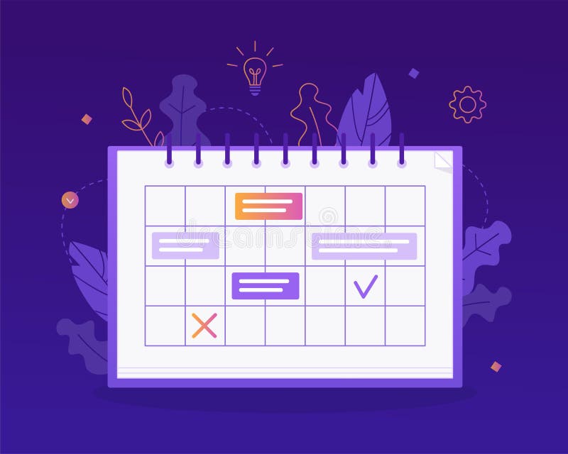 Schedule with tasks stock vector. Illustration of management - 150486658