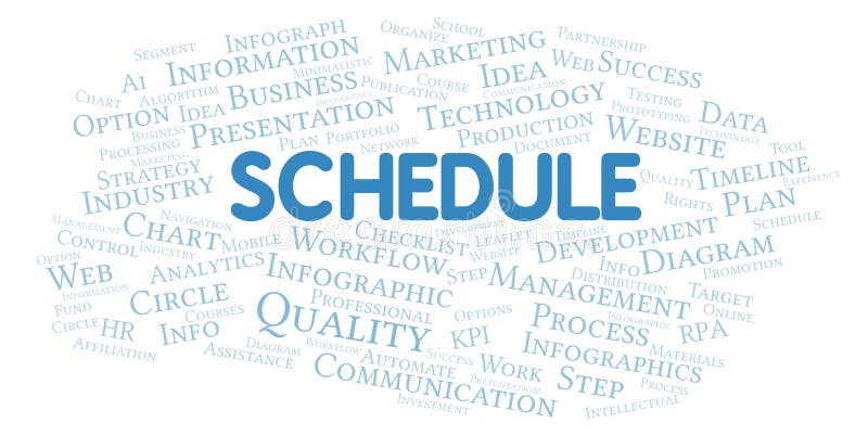 Schedule Word Wall Calendar Remember Appointments Stock Illustration ...