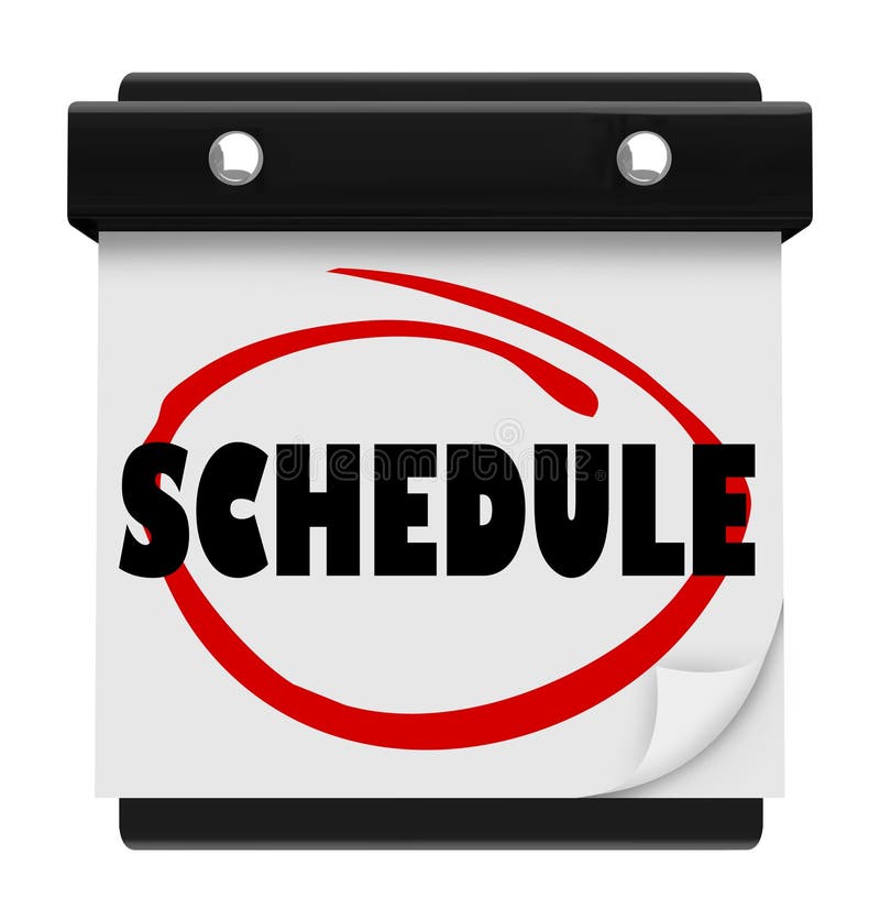 Schedule Word Wall Calendar Remember Appointments Stock Illustration ...