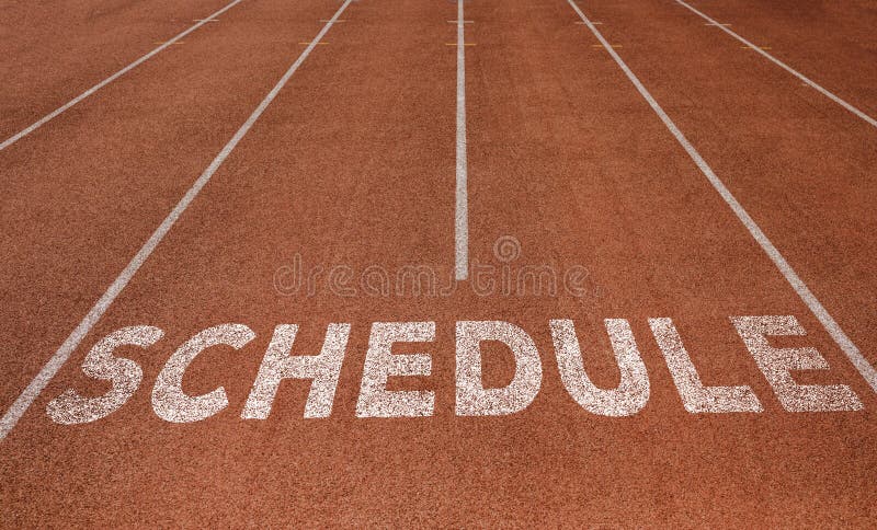 Schedule Written on Running Track, New Concept on Running Track Text in ...
