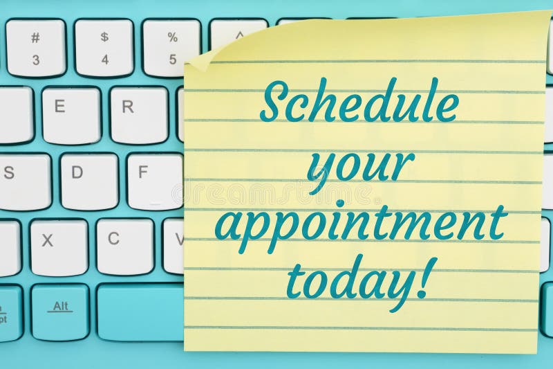 Schedule Your Appointment Note on Blue Keyboard - Reminder and ...