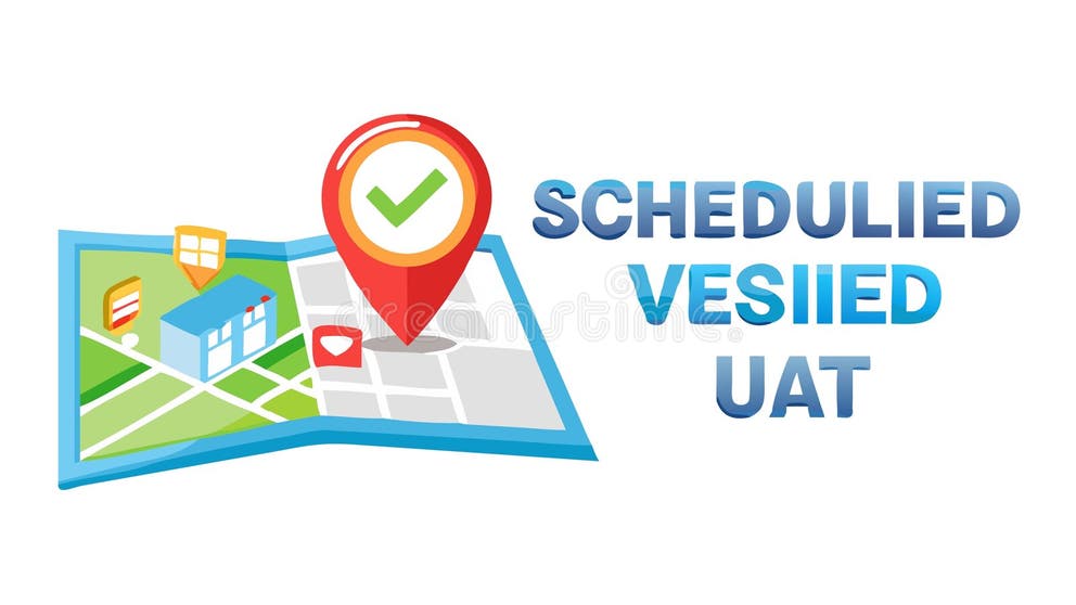 Scheduled Visit Location Icon on Map Interface, Vector Design ...