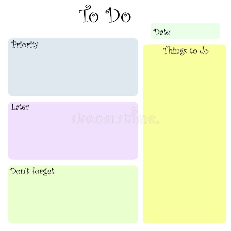 Scheduler Template for Agenda Notes. Stock Vector - Illustration of ...