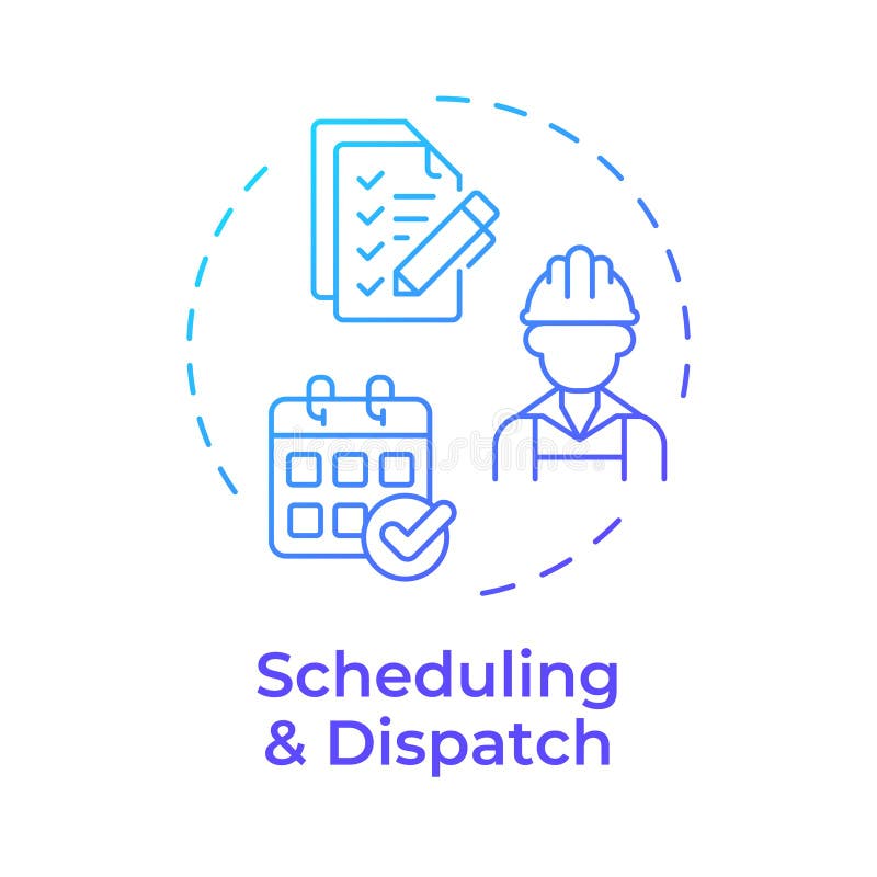Scheduling and Dispatch Blue Gradient Concept Icon Stock Vector ...