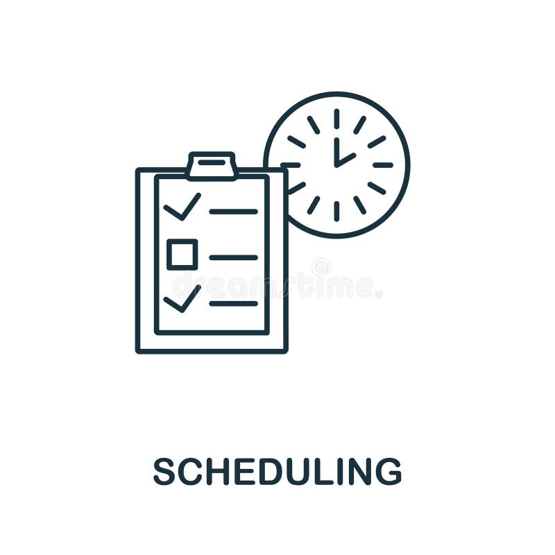 Scheduling Line Icon Monochrome Simple Scheduling Outline Icon For Templates Web Design And