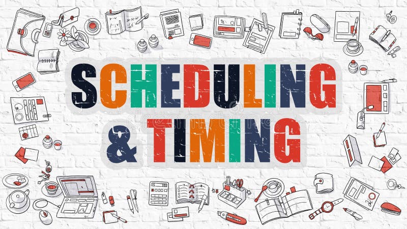 Scheduling and Timing in Multicolor. Doodle Design Stock Illustration ...