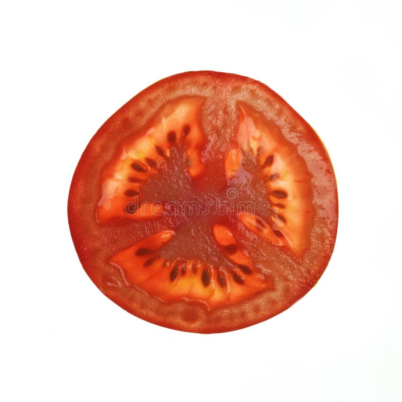 Tomatenscheibe Isoliert Auf Weißem Hintergrund Stockbild - Bild von ...