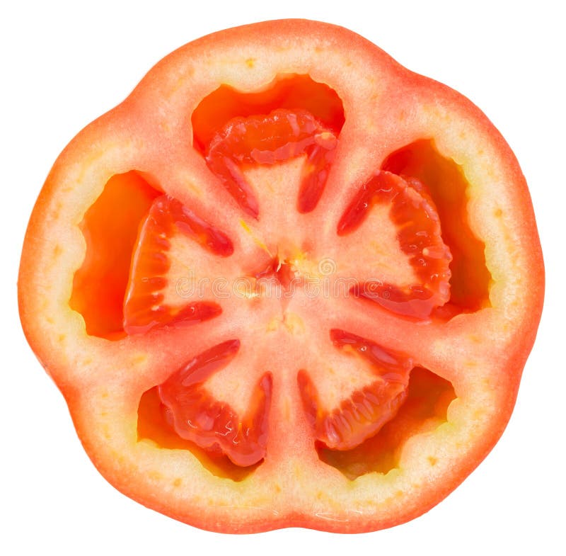 Geschnittene Tomaten Lokalisiert Auf Weiß Stockbild - Bild von salat ...