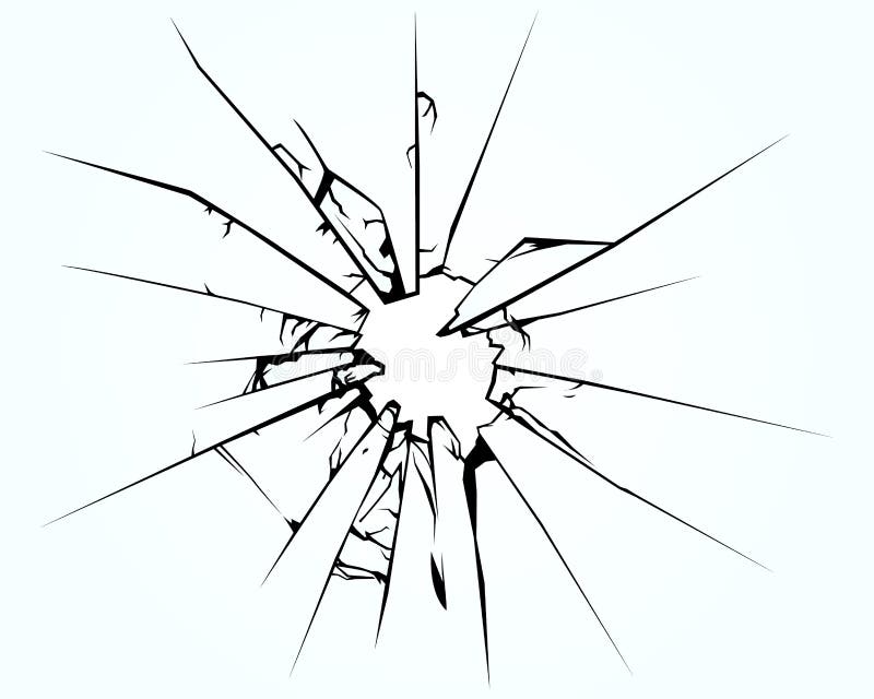 Scheibe Oder Glas Der Zerbrochenen Fensterscheibe Stock Abbildung ...