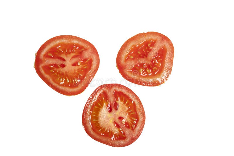 Scheiben Der Tomate Lokalisiert Stockfoto - Bild von scheiben, frech ...