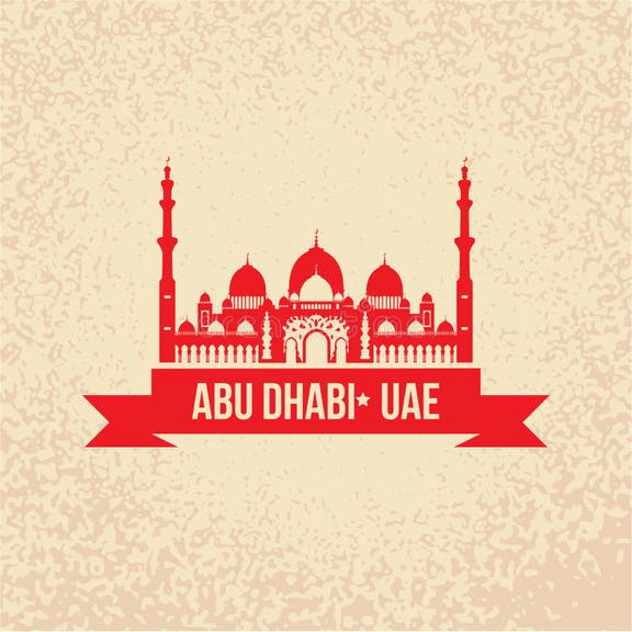 Scheich Zayed Mosque Vektor Abu Dabhi, UAE-Markstein Vektor Abbildung ...